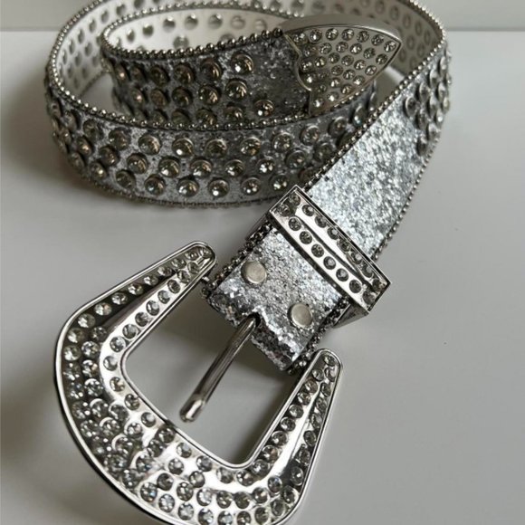 Accessories | Y2k 200s Style Rhinestone Crystal Grunge Silver Punk Belt ...